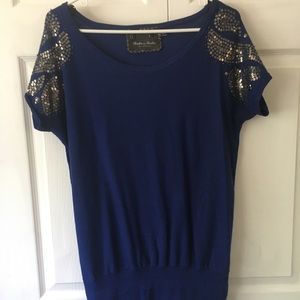 Forever 21 | Tops | Royal Blue Tunic With Beautiful Sequin Detail ...